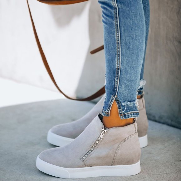 Soda | Shoes | New Hightop Wedge Platform Fashion Sneakers Zip | Poshmark